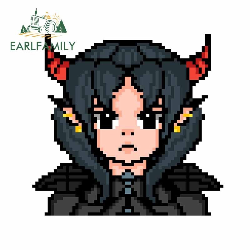 EARLFAMILY 13cm x 12.3cm for Pixel Demon Girl Creative Car Sticker ...