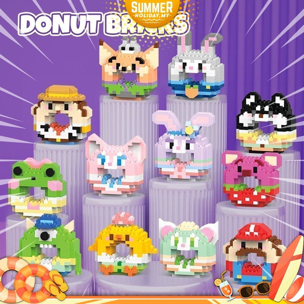 BRICKS Donut Cute Cartoon Series Nano Block Mini Gift Decoration ...