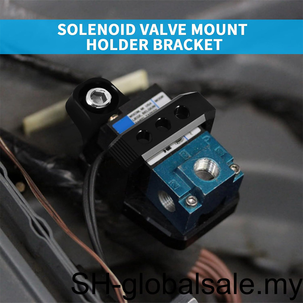 Aluminum Alloy 3 Port Solenoid Valve Mount Holder Bracket Kit Solenoid ...