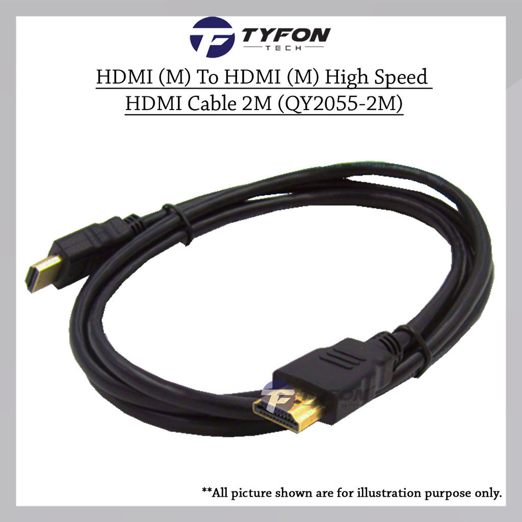 HDMI (M) To HDMI (M) High Speed HDMI Cable 2M (QY2055-2M) | Shopee Malaysia