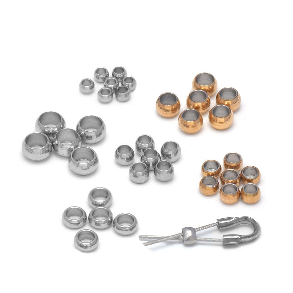 100pcs/pack Stainless Steel Positioning Beads Single Ring Lobster Clasp ...