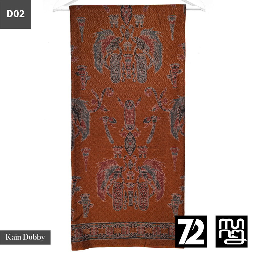 PREMIUM BATIK FABRIC Dobby Material Orange Color Traditional Papuan ...