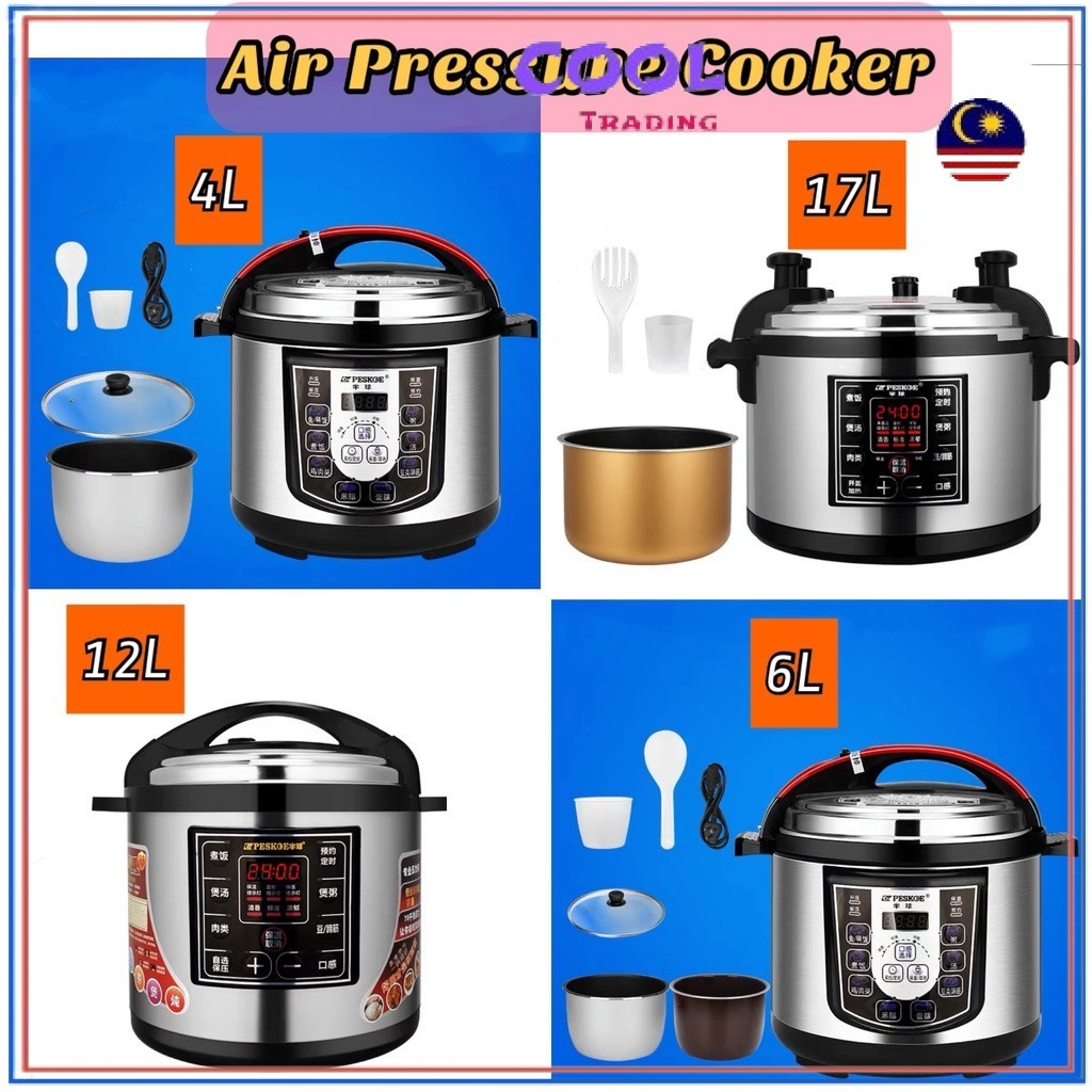 PPP 4L / 6L / 12L / 17L Air Pressure Cooker Electric Digital Cooker Non ...