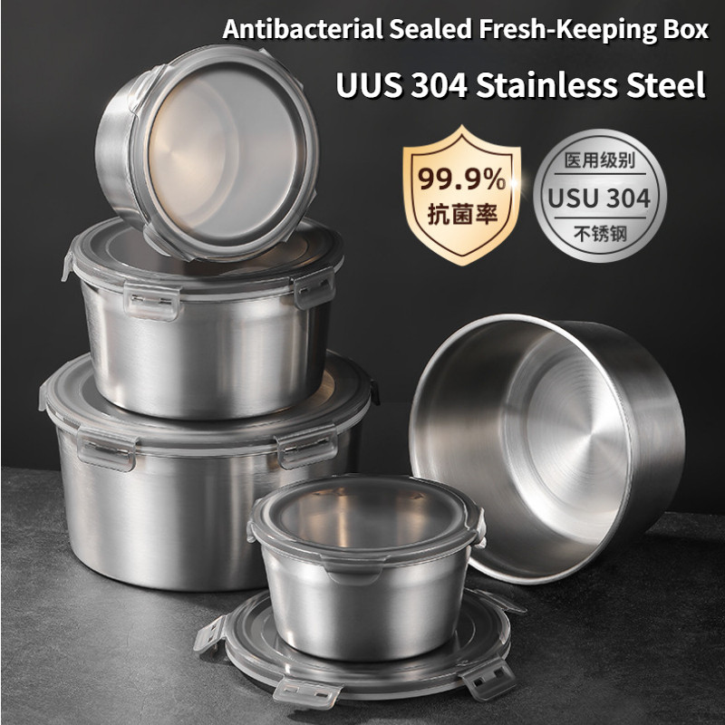 SUS 304 Stainless Steel Organizer Crisper Fresh-Keeping Storage Box ...