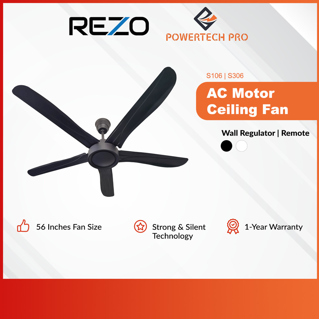 Rezo Ceiling Fan with AC Motor Strong & Silent Technology S106 ...