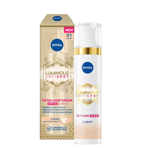 NIVEA LUMINOUS 630 Anti Spot 3-in-1 CC Fluid SPF30 40ml | Shopee Malaysia
