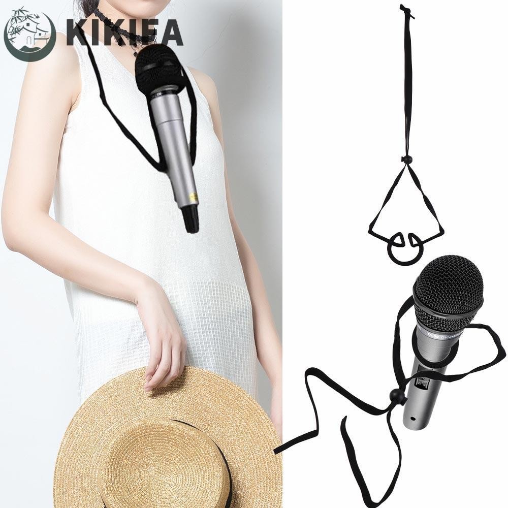 KIKIFA Neck Microphone Holder, Hands Free Adjustable Mic Holder Stand ...