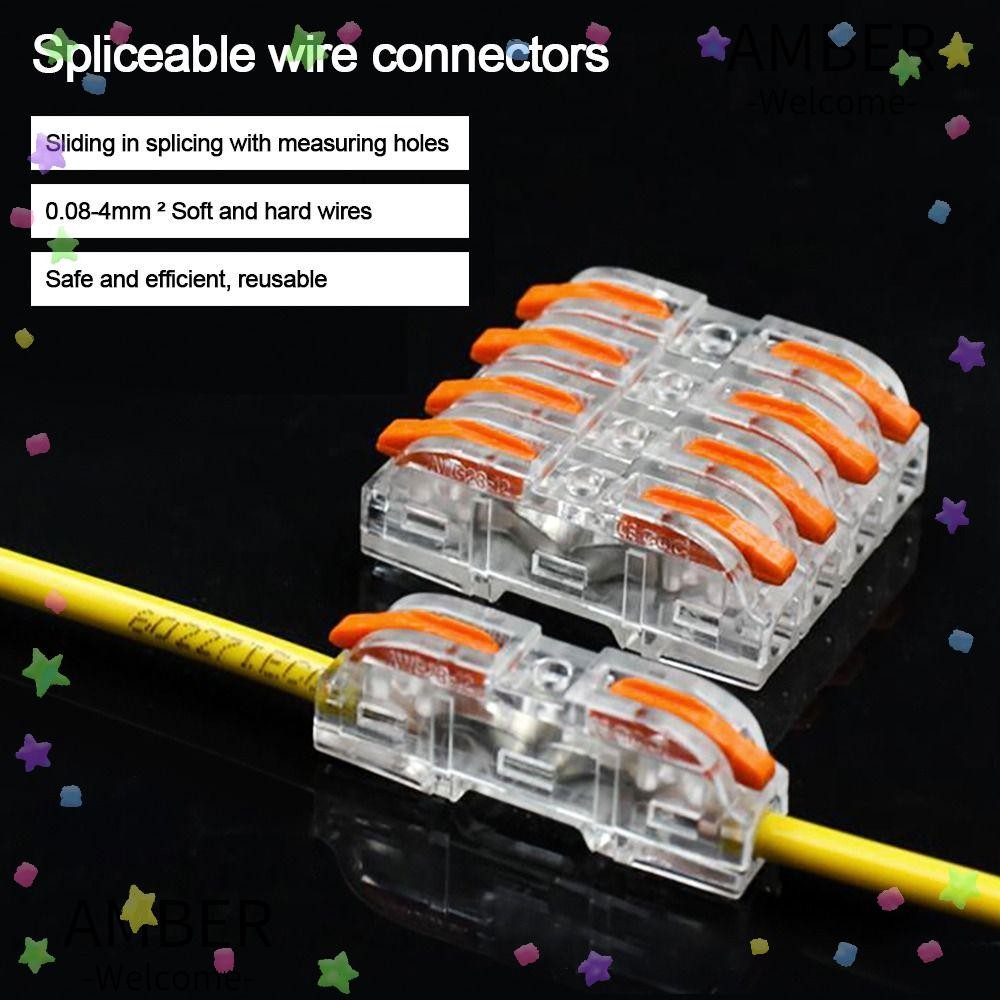 Amber1 Quick Terminal Block Mini Universal Compact Wire Connector Quick Electrical Cable