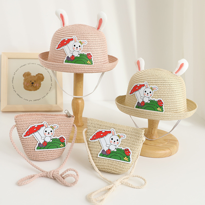 Topi corak gambar kartun kanak-kanak, beg, pelindung matahari topi ...
