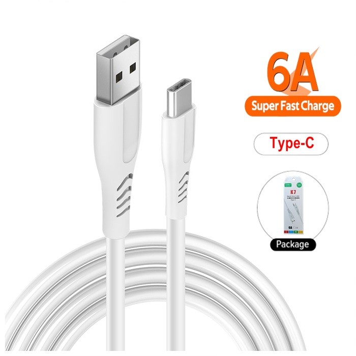 (Ready Stock) 6A Fast Charge Data Transfer Cable For Type-C K7 | Shopee ...