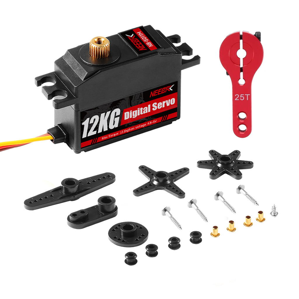 NEEBRC 12KG Short Body Servo Metal Gear Low Profile 4.8~6.0V DC Large ...