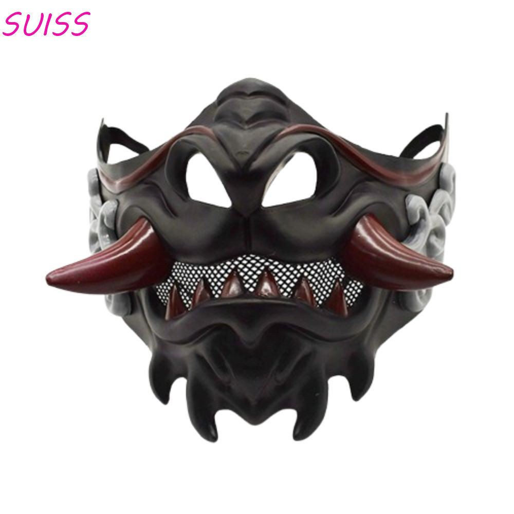 SUISS Cosplay Red Prajna Mask, Cosplay Halloween Samurai Cosplay Mask ...