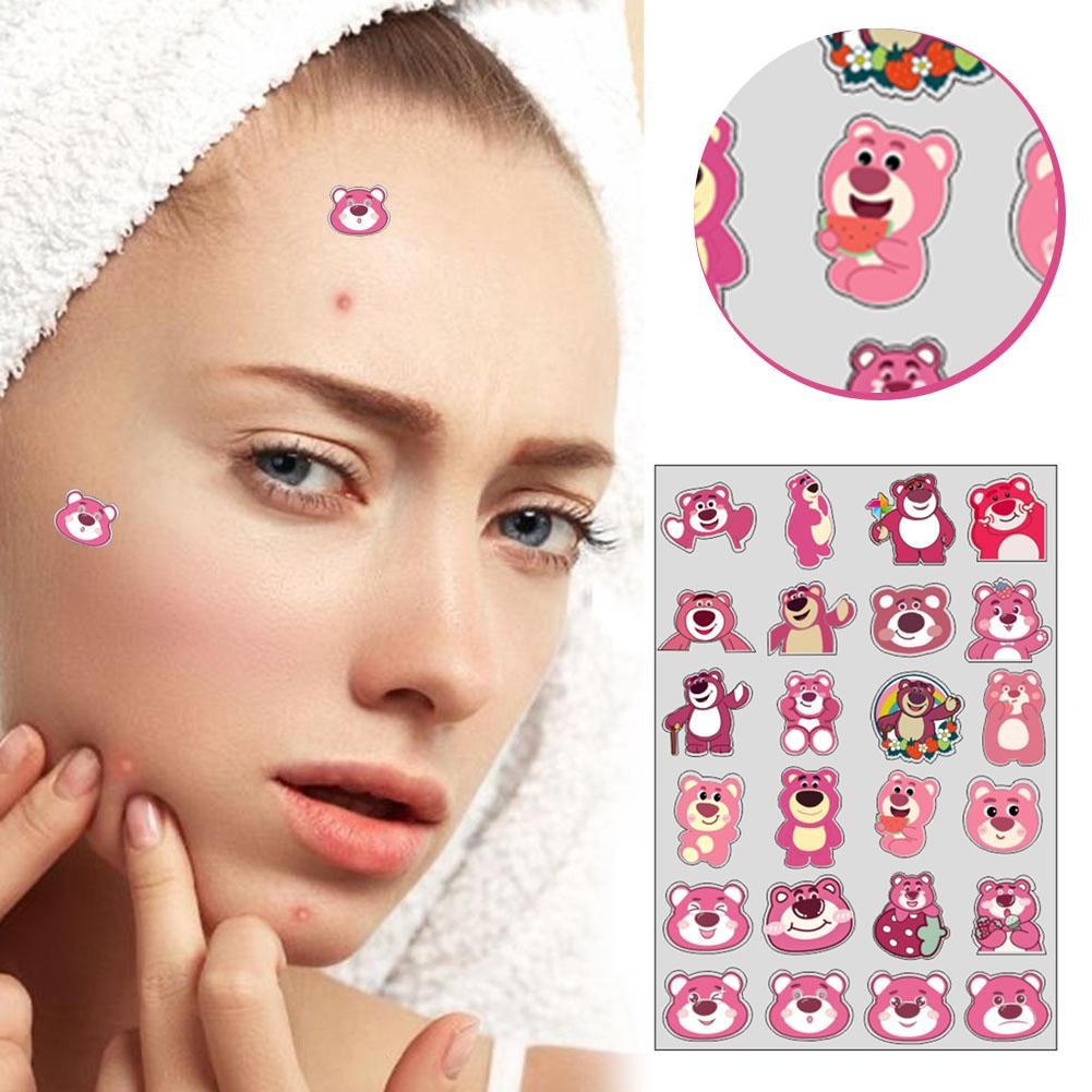 Strawberry Bear Acne Sticker Colored Pe Acne Sticker Acne Sticker ...