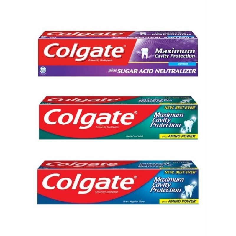 Colgate Maximum Cavity Protection Fresh Cool Mint / Great Regular ...