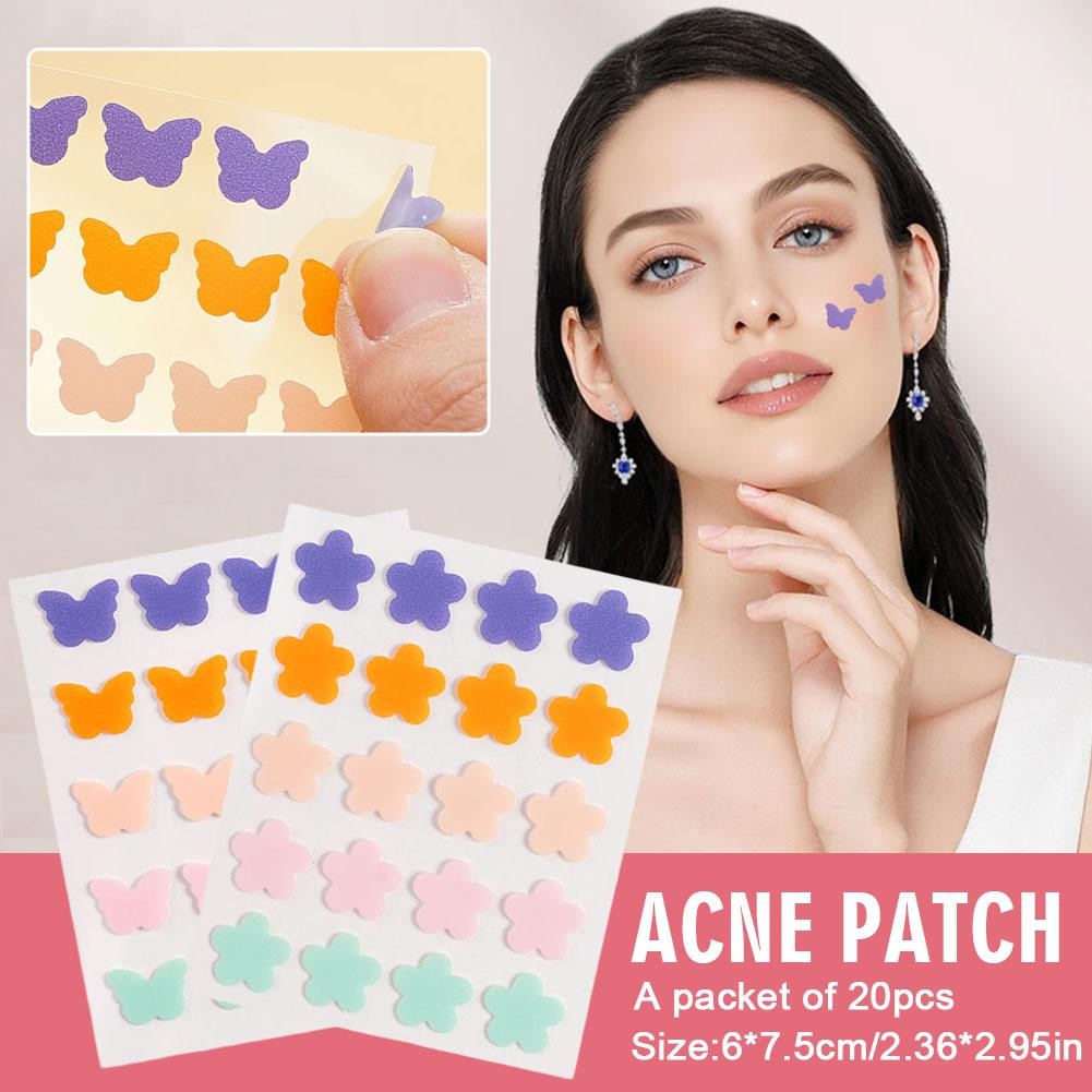 5 Color Cute Butterfly Shape Acne Patch Hydrocolloid Fade Skin Acne ...