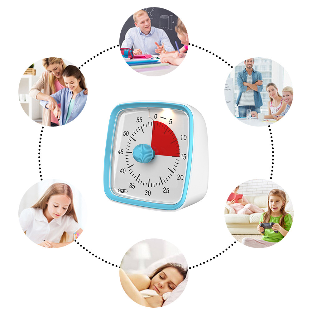 Small Round Timer For Desktop Manual Countdown Square-Dial Cooking ...