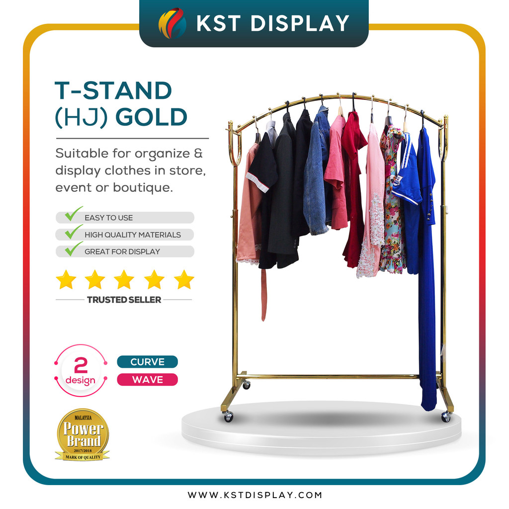 (Ready Stock) T Stand hanger rack Curve and Wave shape / Fork Style ...