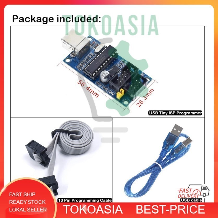 Usbtiny Isp Avr Isp Programmer 6 10 Pin Bootloader For Arduino Uno Mega