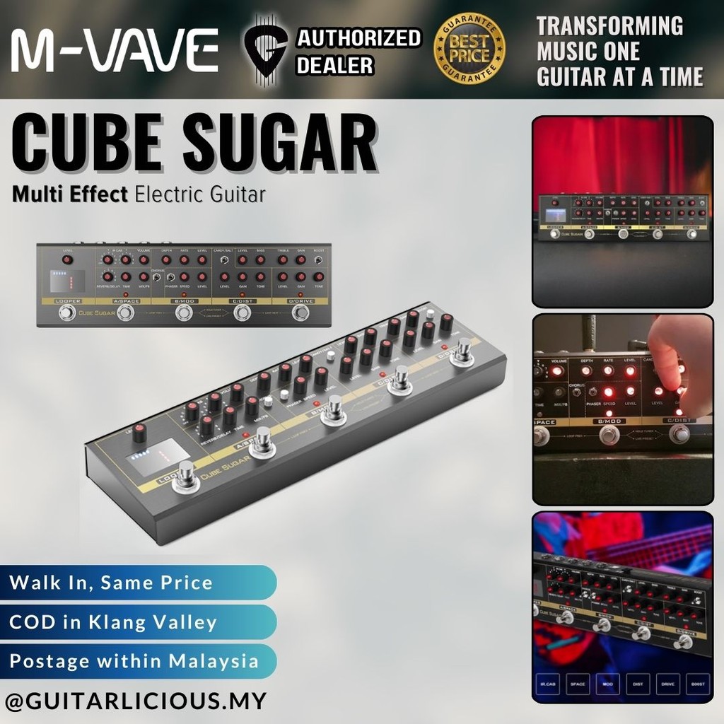 M-VAVE CUVAVE CUBE SUGAR Combined Guitar Effects Pedal 72 IR Cabinets ...