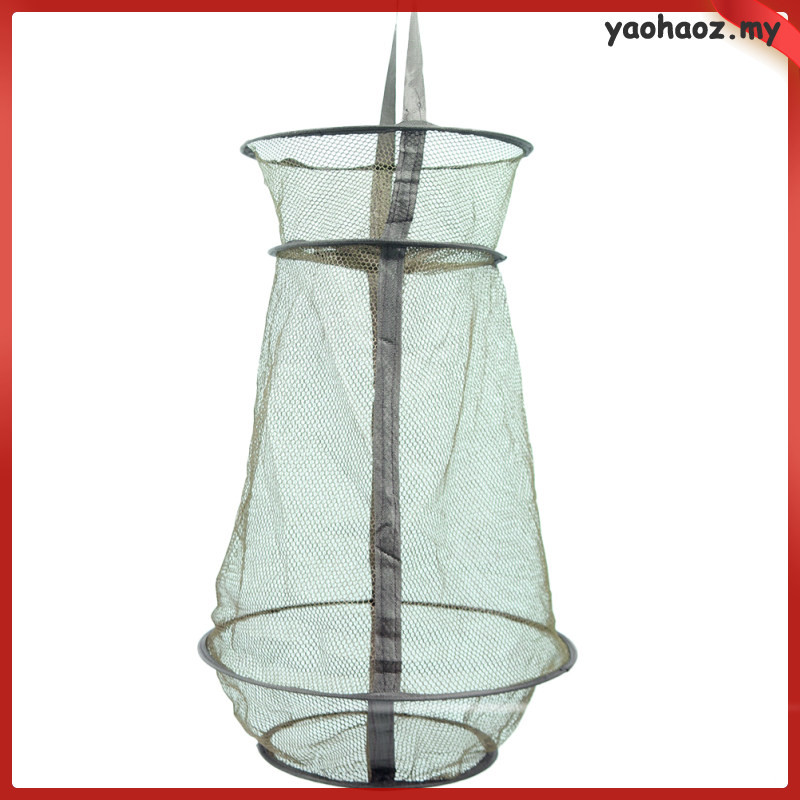 Cage Mesh Net Cast Nets Bait Fishing Lure Foldable Landing Trap Shrimp ...