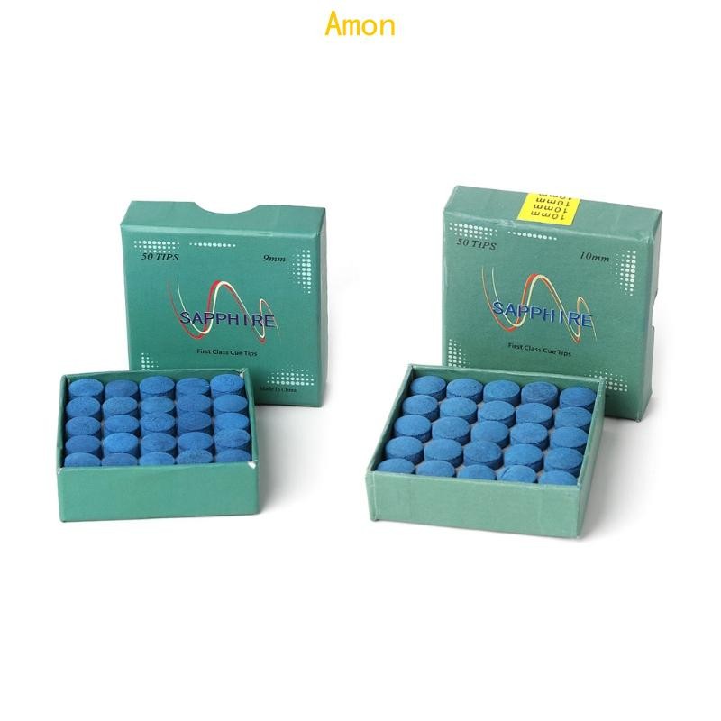 Amon 50Pcs Cue Tips Pool Tips Blue Diamond Snooker Cue Tips Leather ...