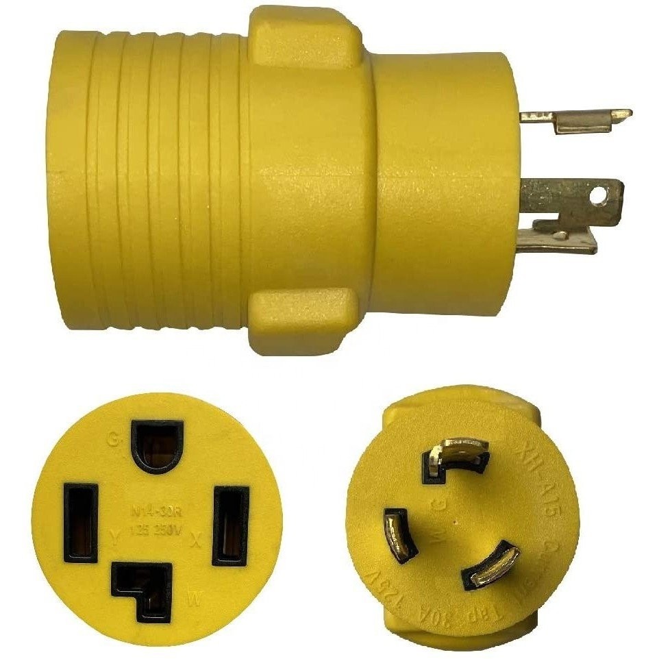 NEMA 6-50p hingga 10-30r 240V 30 ampere 3-pin lelaki palam hingga 3-pin ...