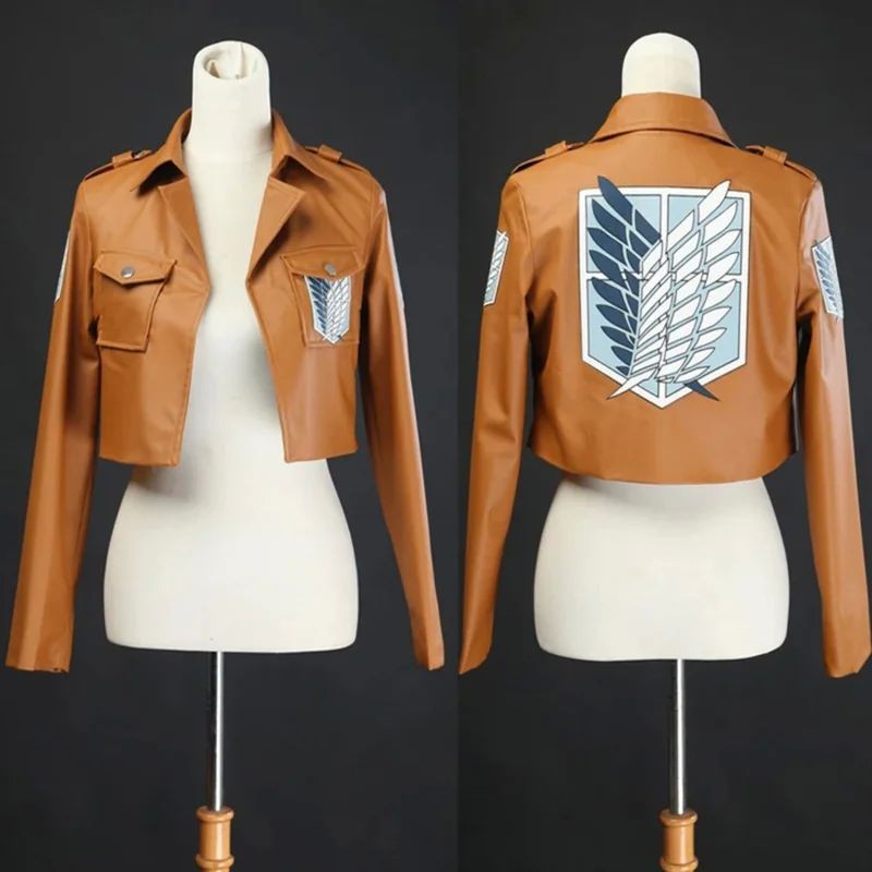 Anime Attack on Titan cosplay leather jacket shingki no Kyojin cosplay ...