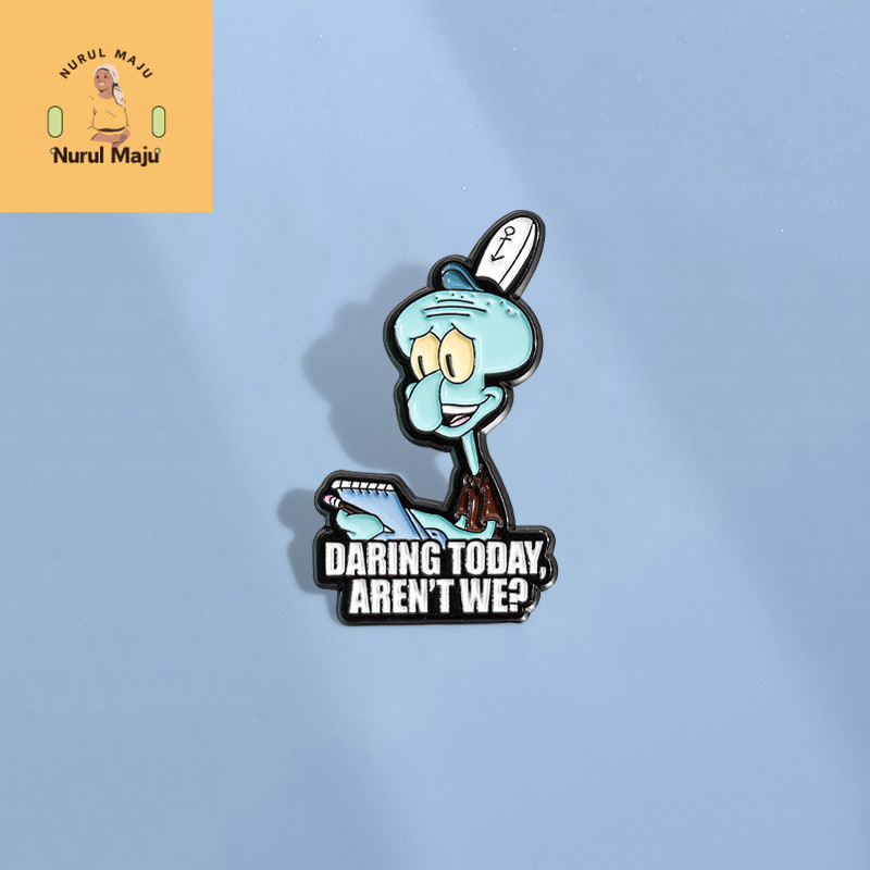 Xhjewelryadd Cartoon Spongebob Squarepants Brooch Funny Squidward Tentacles Pin Shopee Malaysia
