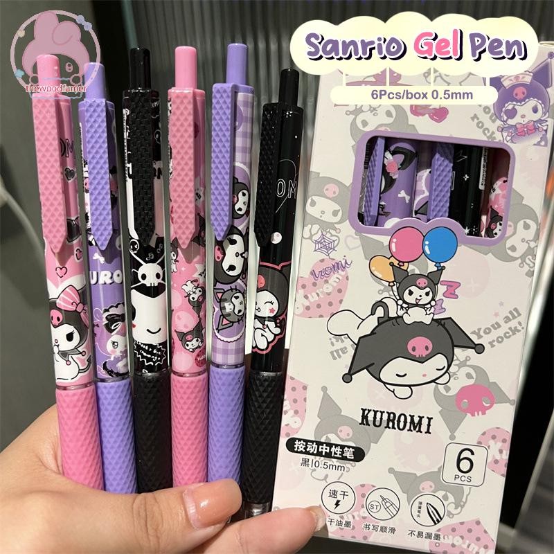 thewoodfamer 6Pcs/box Kawaii Sanrio Gel Pens Cute Kuromi Hello Kitty ...