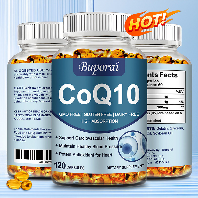 Buporai CoQ-10 Antioxidant, | Gluten Free | Highly Absorbable, 30/60 ...