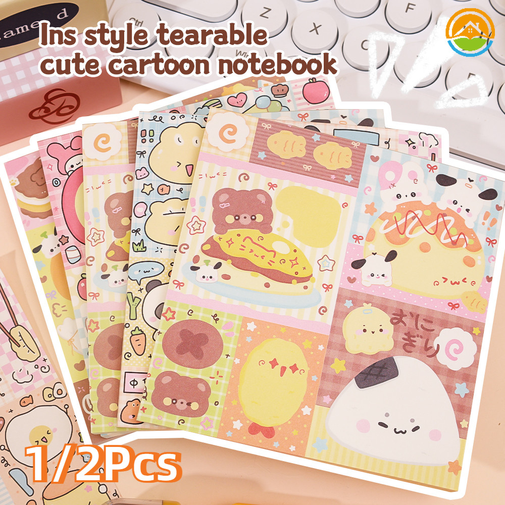 Easy To Tear Ins Style Cute Strawberry Apple Cartoon Memo Pad ...