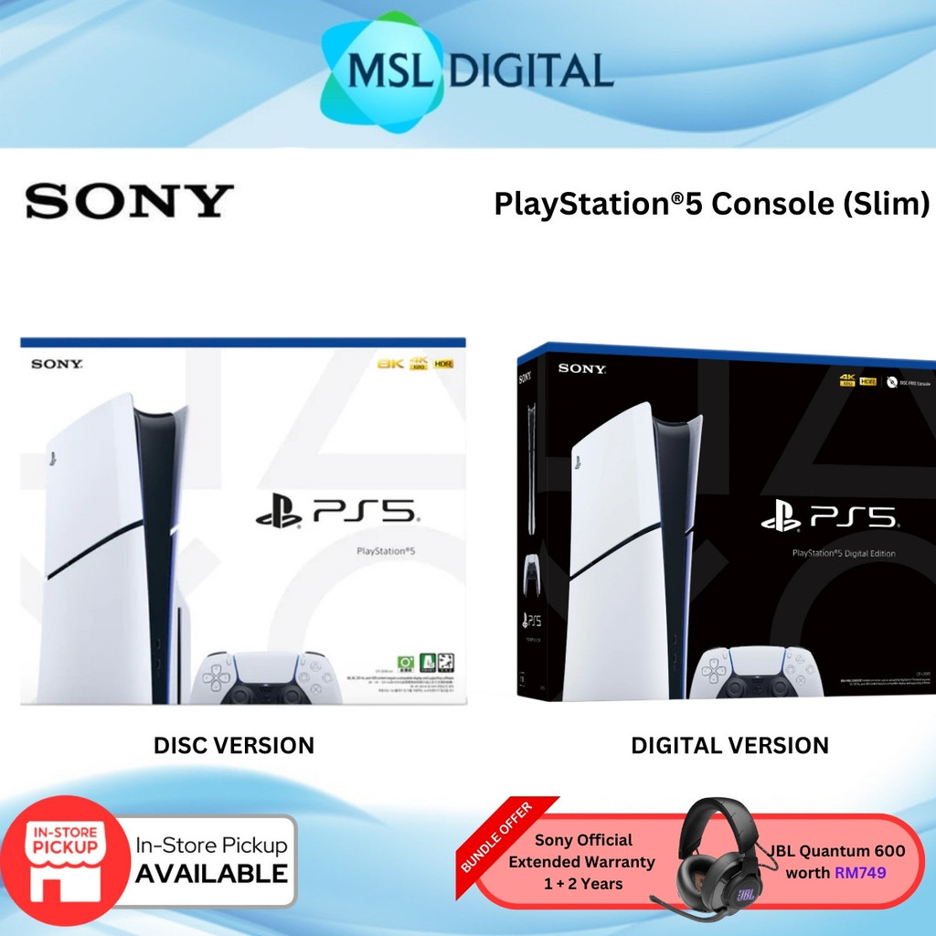 Sony PS5 Slim / PlayStation 5 Slim Console (Disc or Digital Version ...