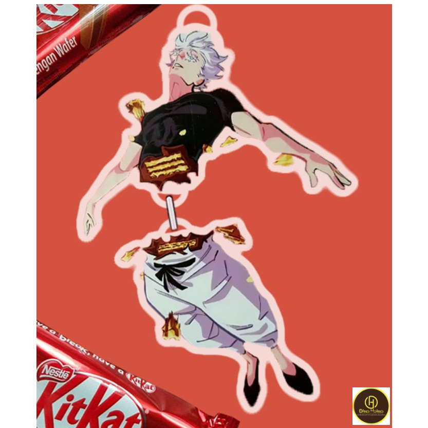 Gojo Satoru keychain with half-cut Gojo 1/2, Geto Suguru head cut in ...