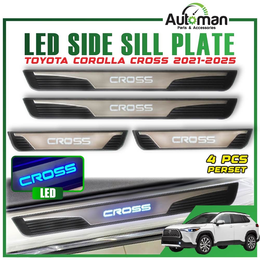 Toyota Corolla Cross 2021 - 2025 LED Door Side Sill Step Plates Blue ...