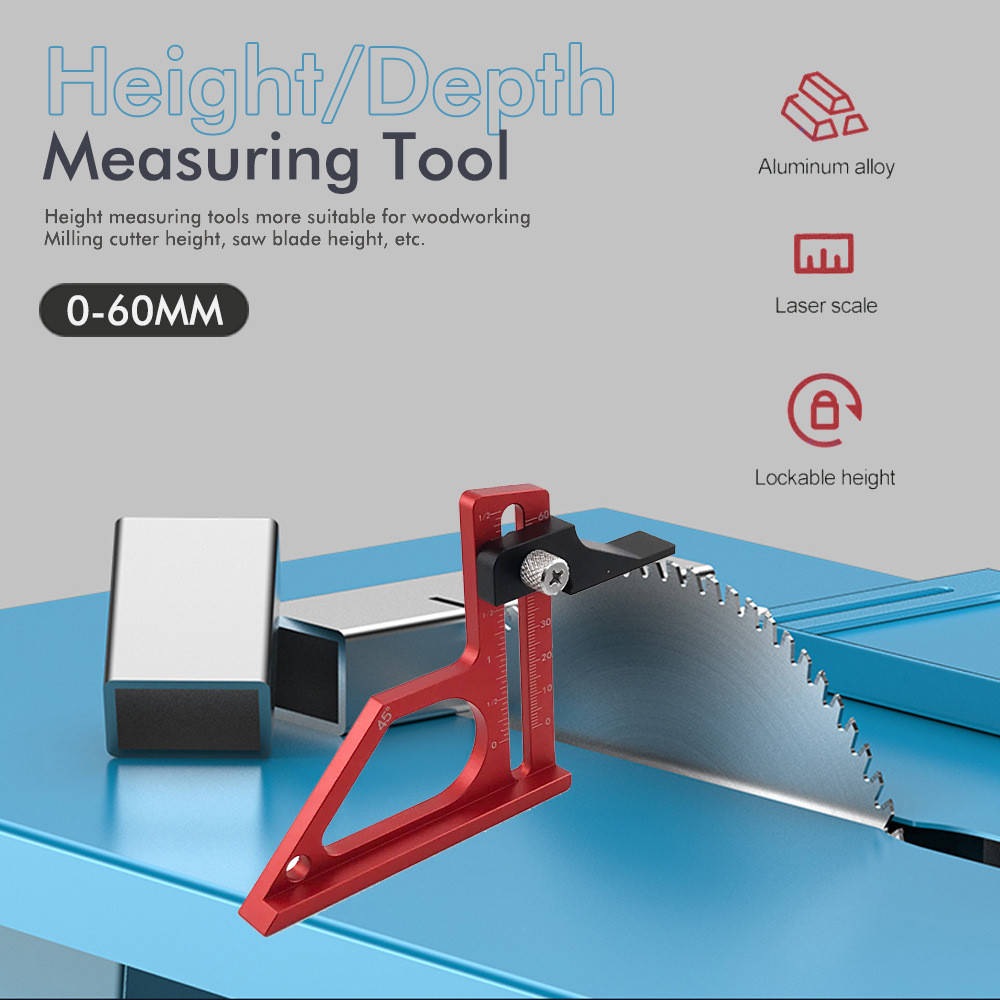 [Stone1.my] Metal Height Gauge Wear-Resistant Woodworking Setting Gauge ...