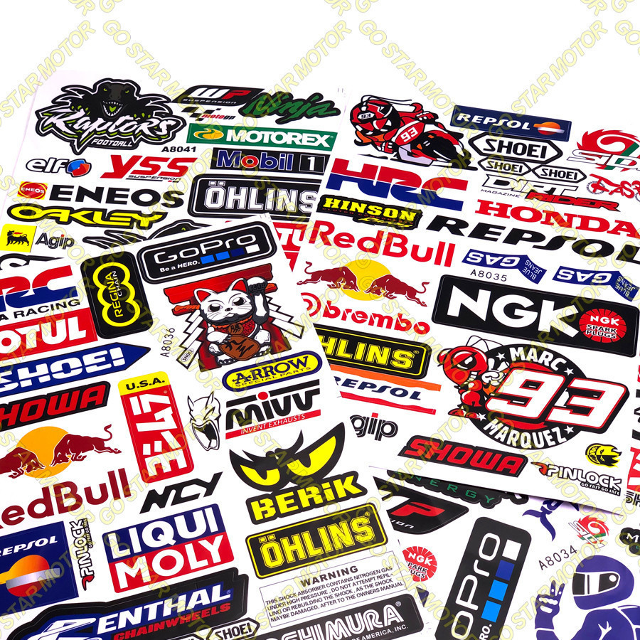 WATERPROOF STICKER MOTOR 』Sticker Decal Set Vinyl Motorcycle Body Motor ...