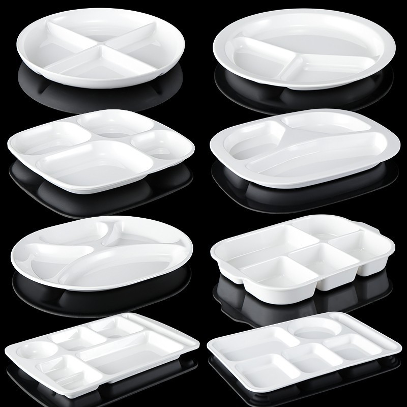 Melamine Fast Food Plate School Canteen Six-Grid Plate Kindergarten ...