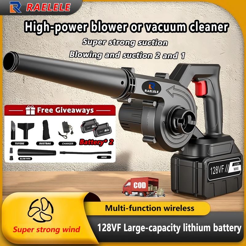 Electric Air Blower Cordless Rechargeable Battery Blow Suck 2 in 1 ...