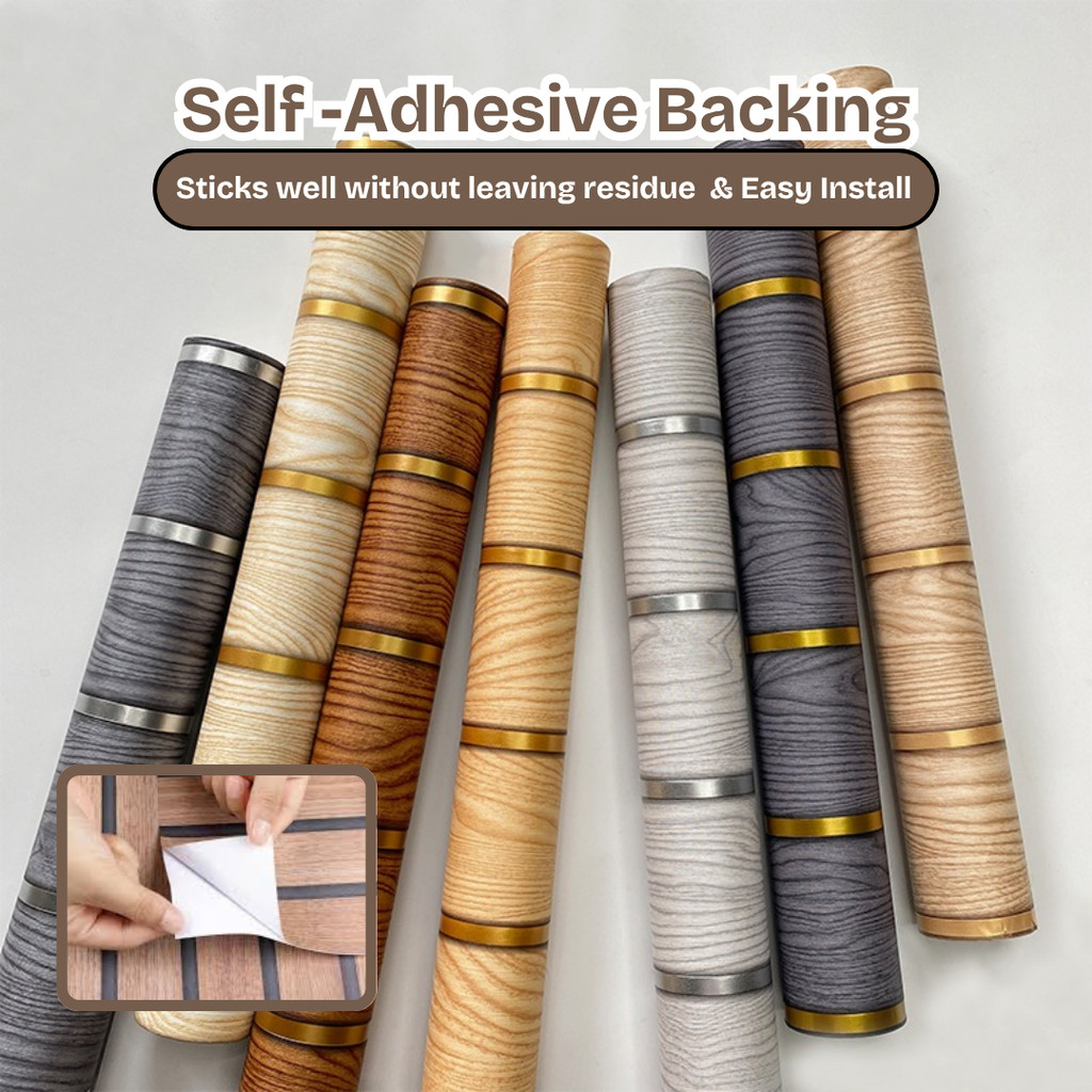 45cmX10m Wood Panel Sticker Wallpaper dinding TV bilik tidur Self ...
