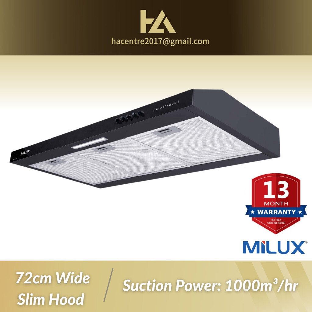 Milux MHS-S431 (BLACK) Cooker Hood 抽油烟机 Penyedut Asap Dapur MHSS431 ...