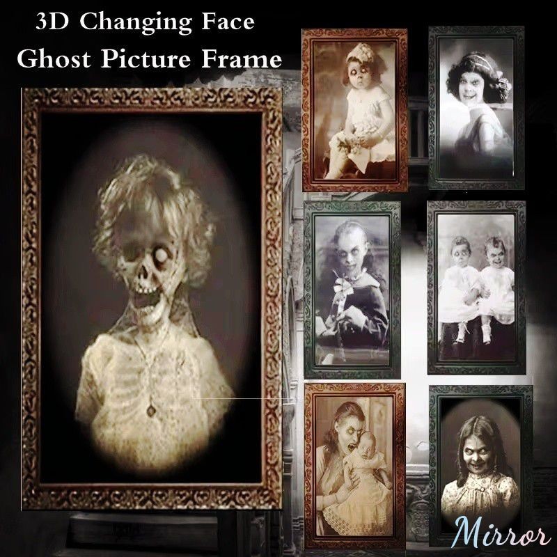 Halloween Scary Wall Decor 3d Changing Face Moving Picture Frames ...
