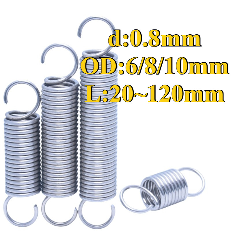 304 stainless steel Tension spring/spring d:0.8mm,OD:6/8/10mm,L:20 ...