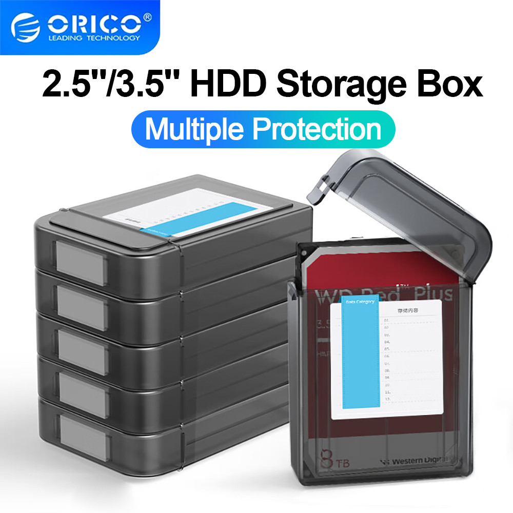 ORICO 2.5"/3.5" Dustproof Protection Box SATA IDE HDD Hard Disk Drive ...