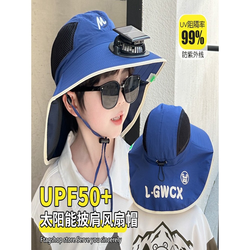 Topi Matahari Kanak-kanak Musim Panas Topi Kipas Suria Lelaki dan ...