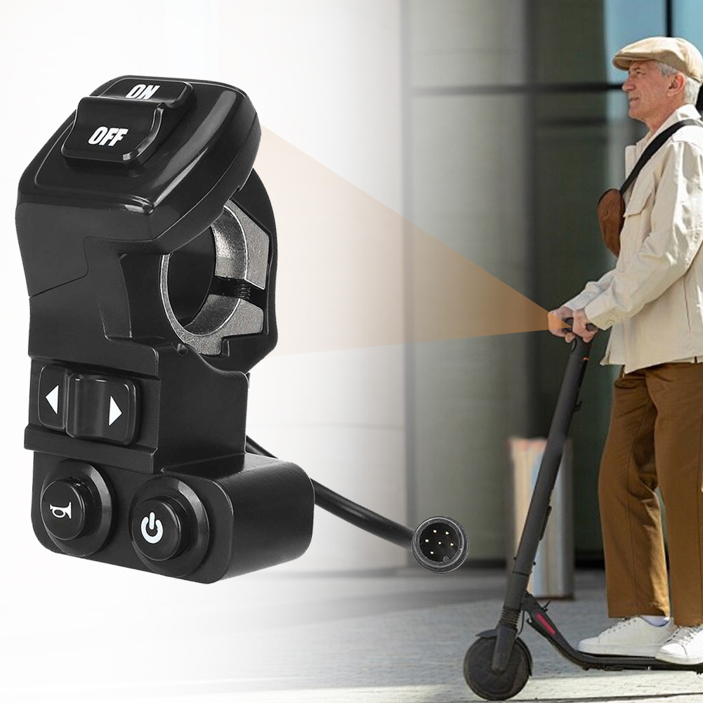 Waterproof Electric Scooter Head Switch with Turn Signals On/Off Button ...