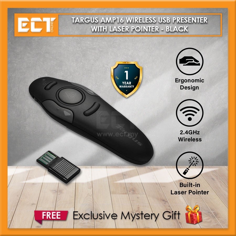 Targus AMP16 Wireless USB Presenter with Laser Pointer - Black | Shopee ...