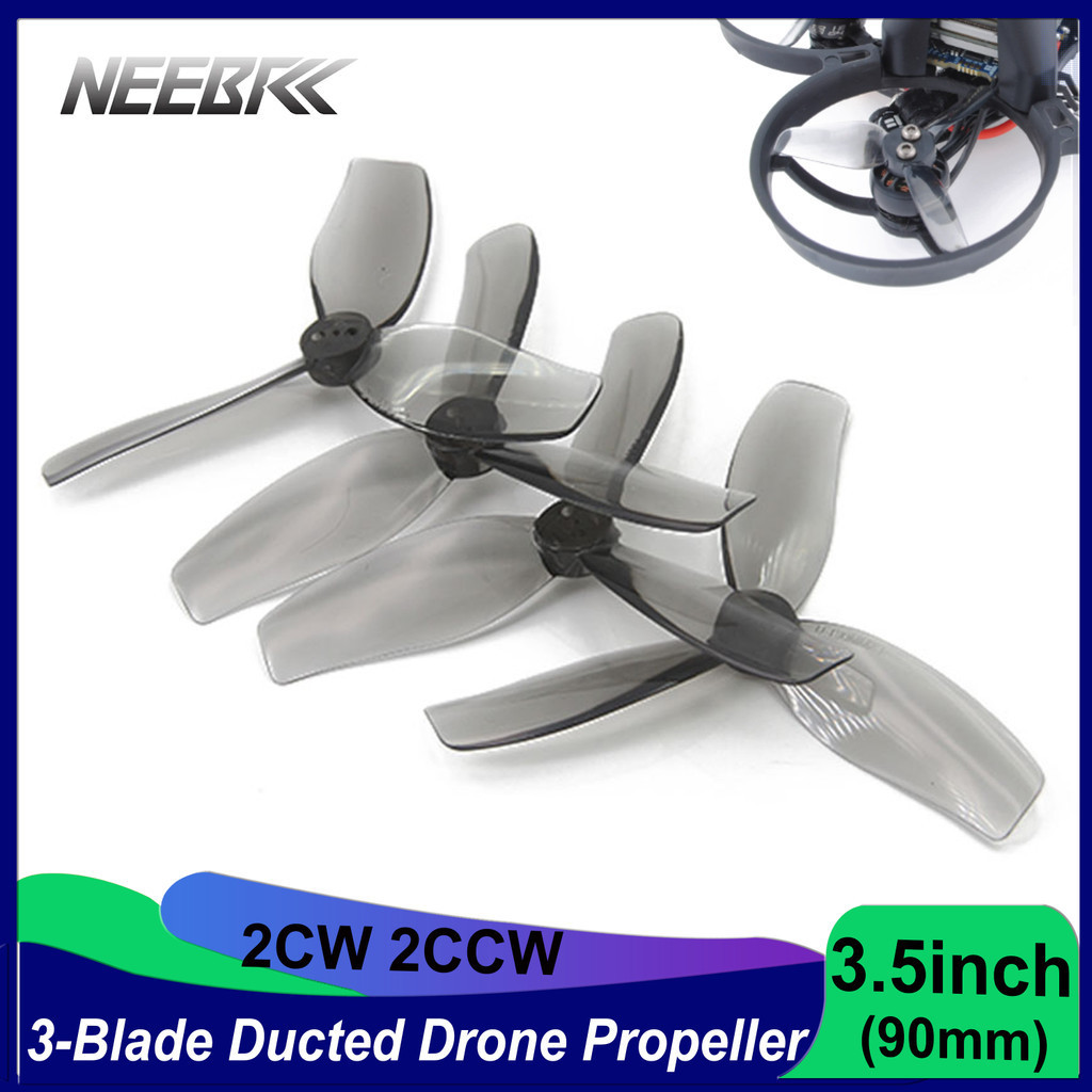 3.5inch 90mm 2CW 2CCW 3-Blade PC Ducted Drone Propeller for FPV Racing ...