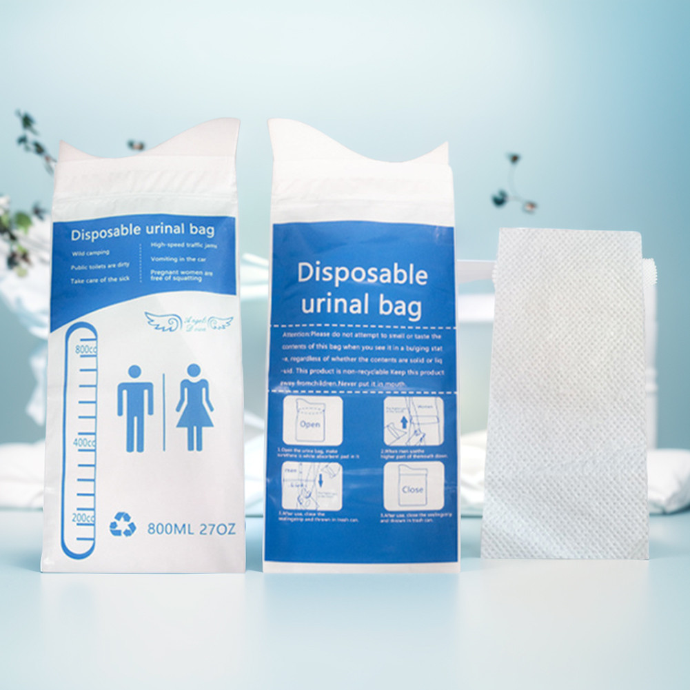 800ml Disposable Urinal Bag Car Pee Bags - Leakproof Self Sealing for ...