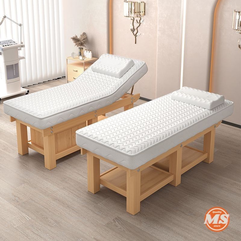 190*80CM Solid Wood Latex Massage Table for Beauty Salons Physiotherapy ...