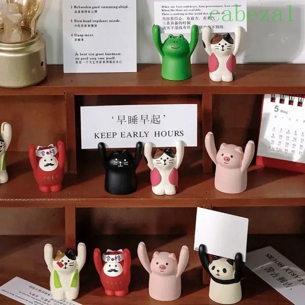 CABEZA Hand Raising Card Clip, Messege Panda Desktop Memo Clip Holder ...